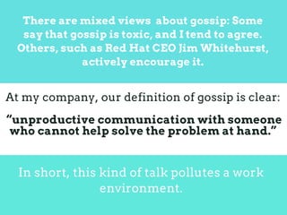 How to Transform Work Gossip into Positive Communication | PDF