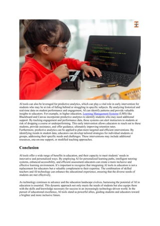 5 Best Ways To Use Ai Tools To Meet Students’ Needs | Future Education ...