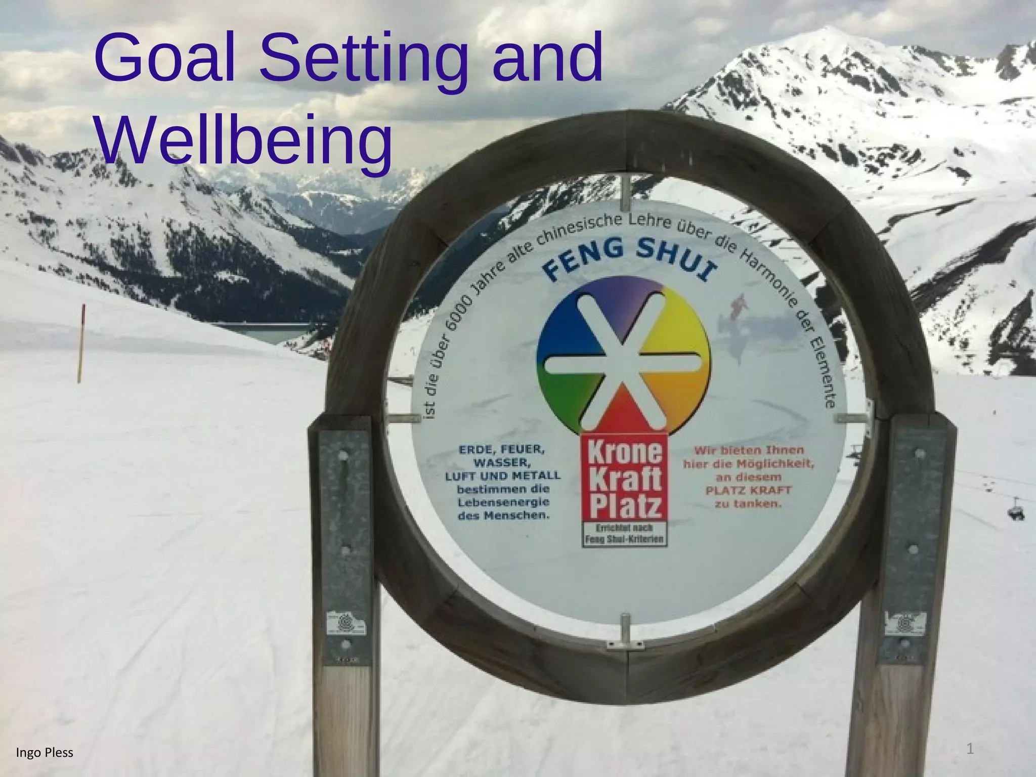 Wellbeing and Goals Ingo Pless | PPT
