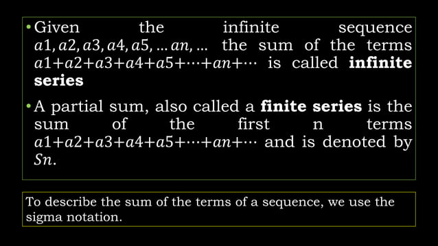 5 Week 5 Pre Calculus Sigma Notation Series Pdf