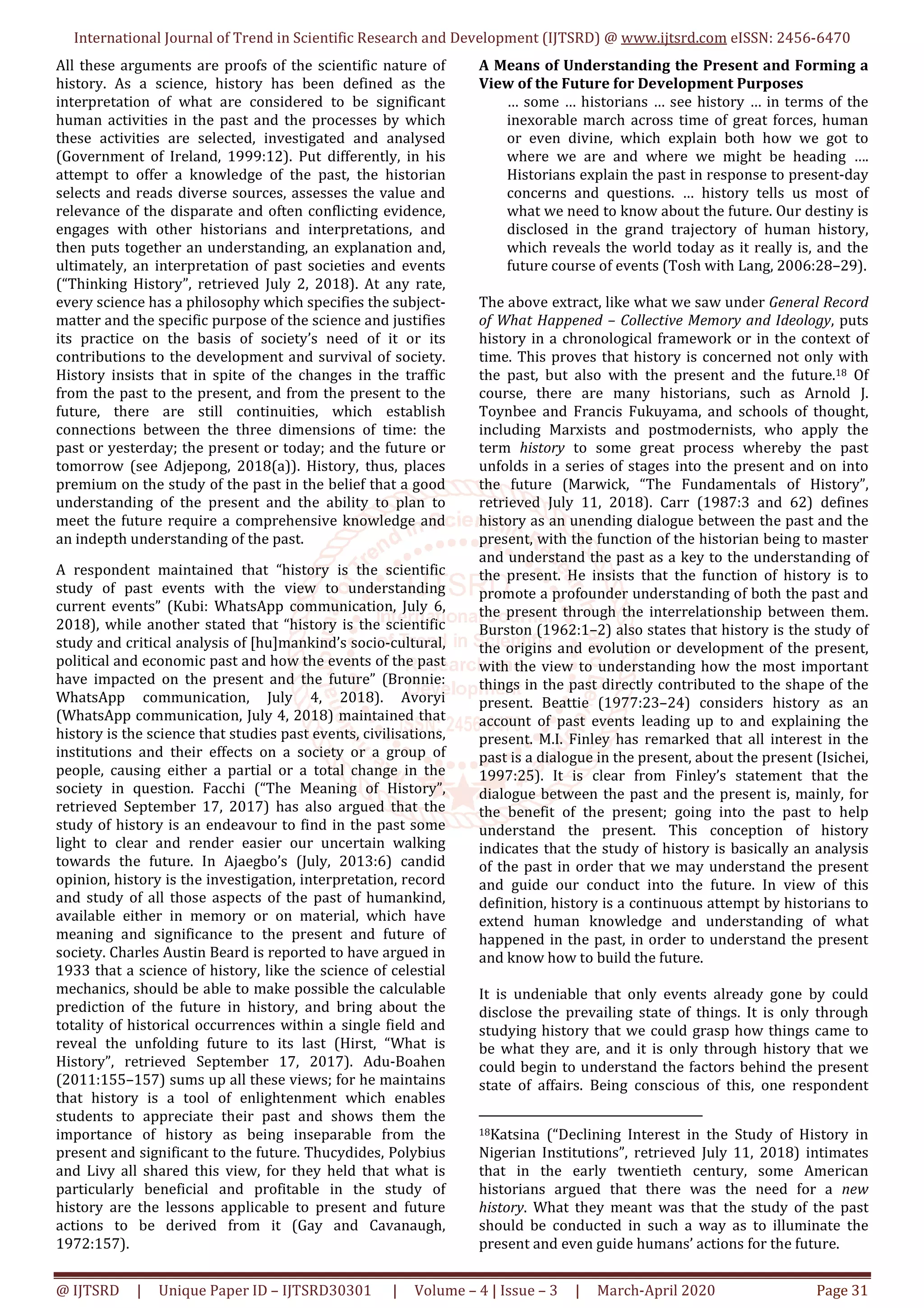What is History The Science of the Past in Perspective | PDF