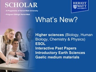 SCHOLAR Conference 2011 - What's new in SCHOLAR | PPT