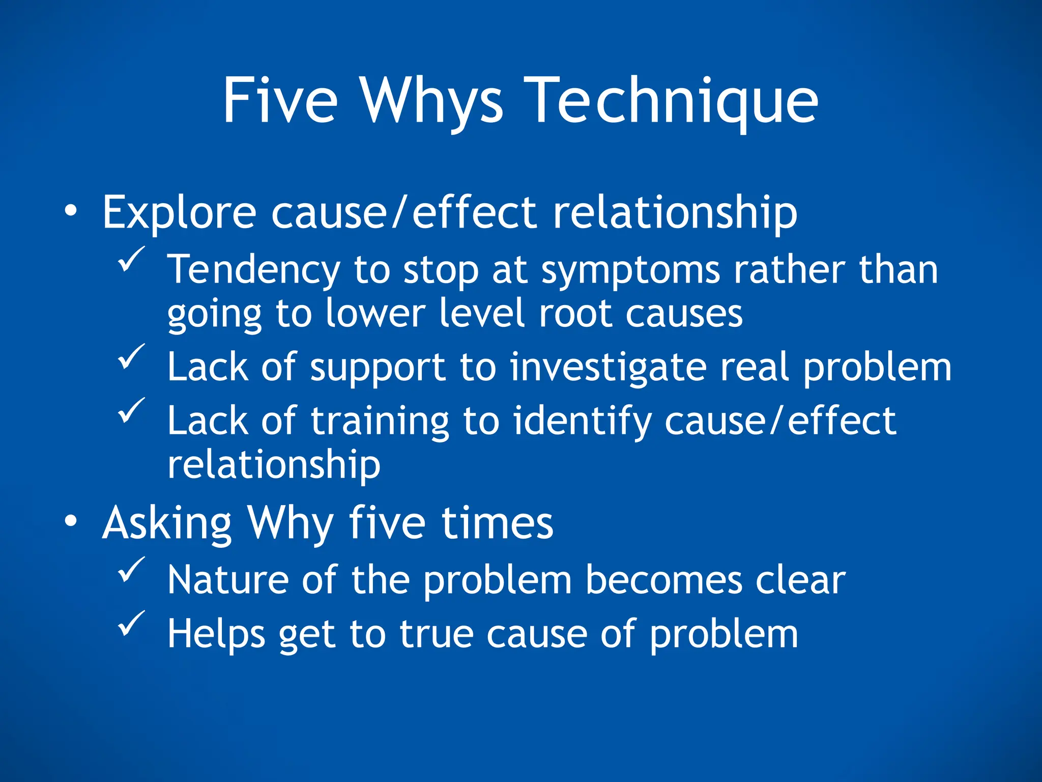 root cause analysis by using a 5 Whys method | PPT