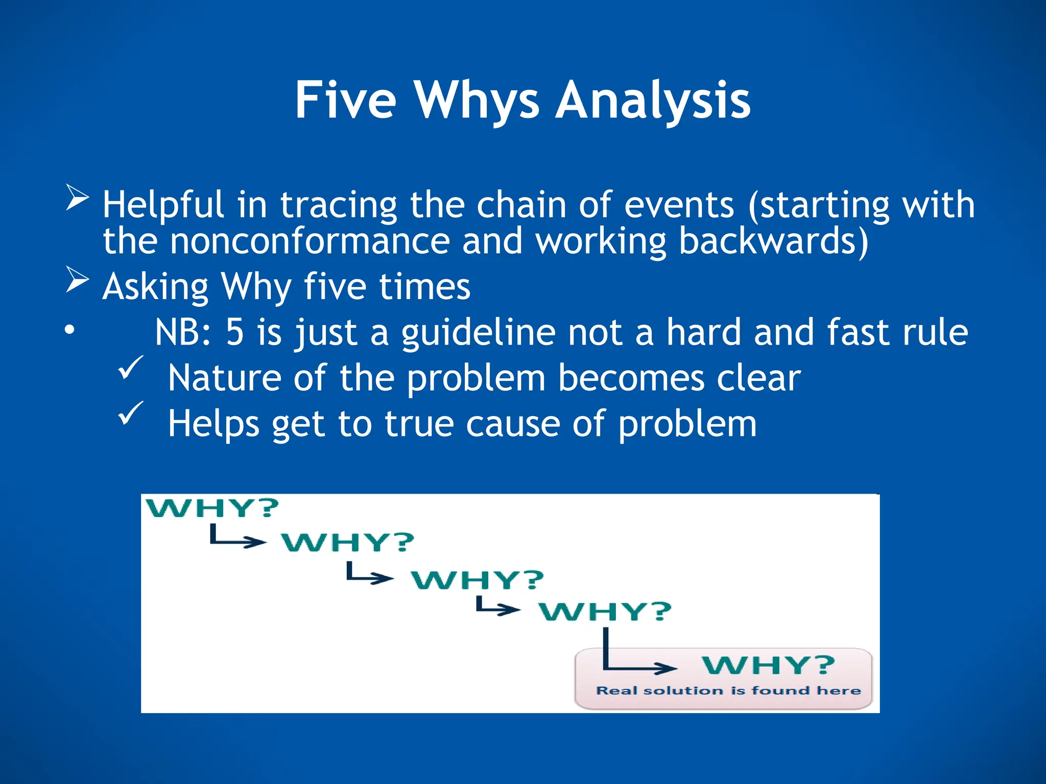 root cause analysis by using a 5 Whys method | PPT