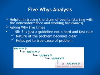 root cause analysis by using a 5 Whys method | PPT