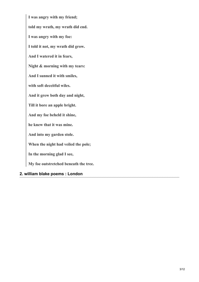 5 william blake poems biography intro theme | PDF