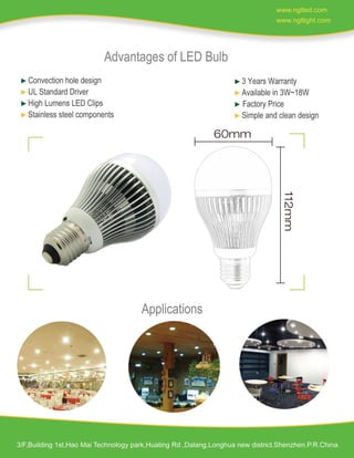5W LED Bulb - www.ngtlight.com