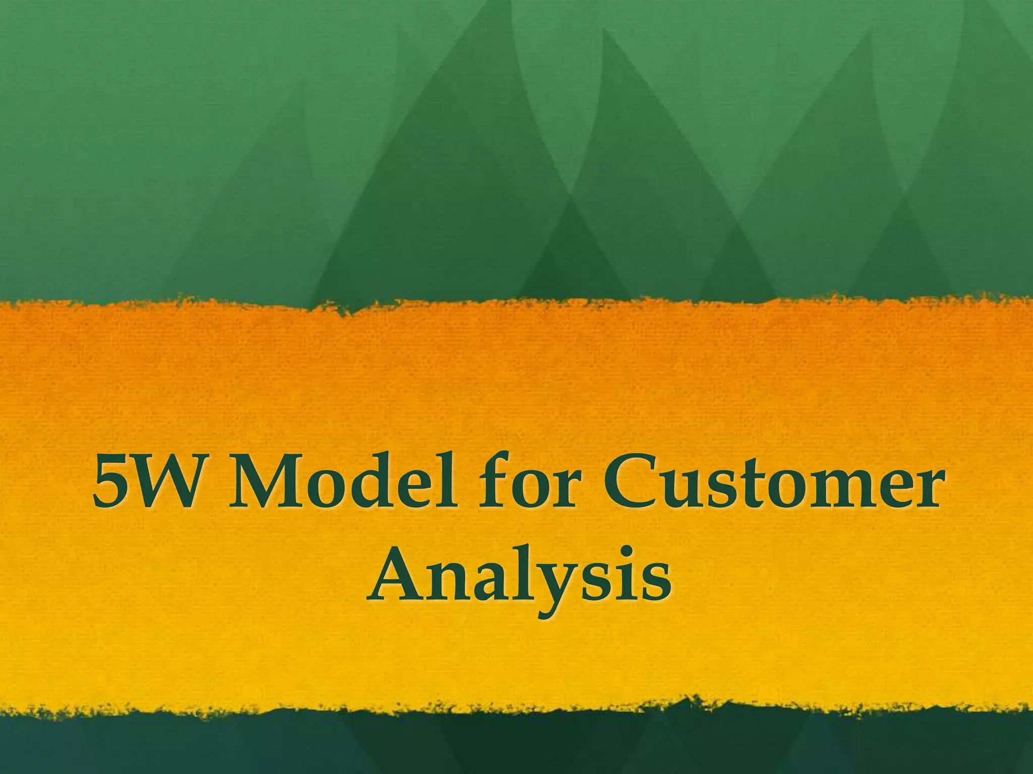 5 w model for customer analysis feb 2013 | PPTX