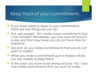 Increase your self-esteem by following through with your commitments | PPT