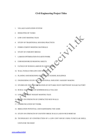 Civil project and seminor title | PDF