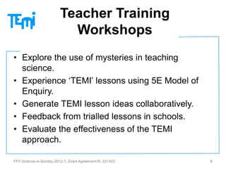 Involving Irish Pre-Service Science Teachers in the TEMI Project | PPTX