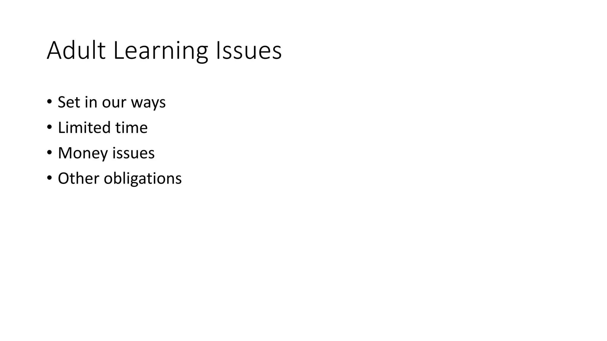 Adult learning slides | PPTX
