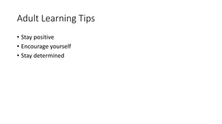 Adult learning slides | PPT