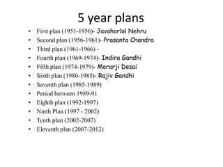 5 year plans of india | PPTX