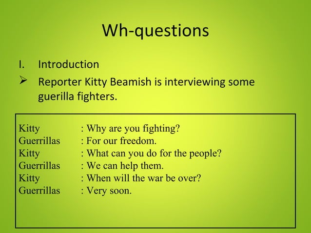 yes no and wh questions | PPT