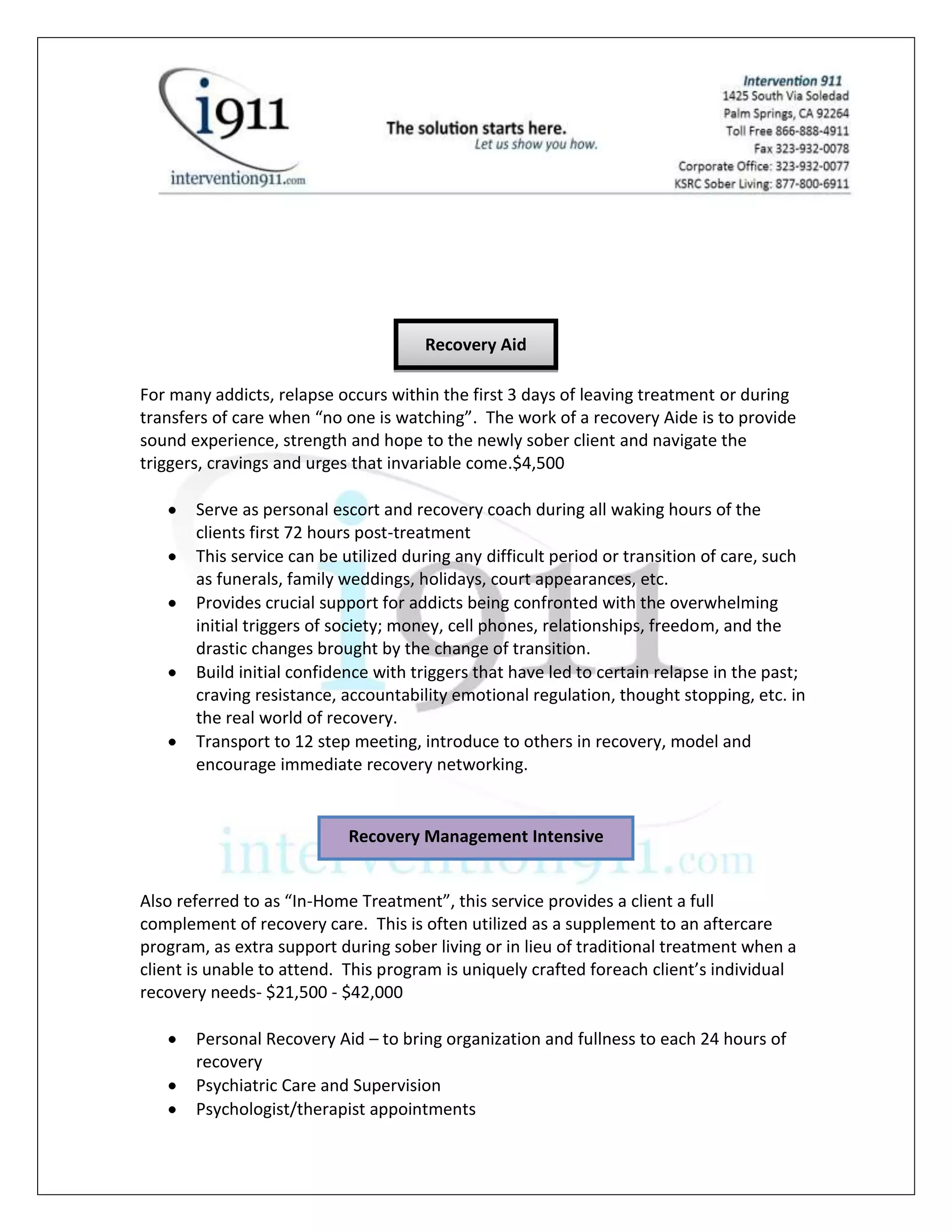 Interventions - A 5 Year Recovery Plan | DOCX