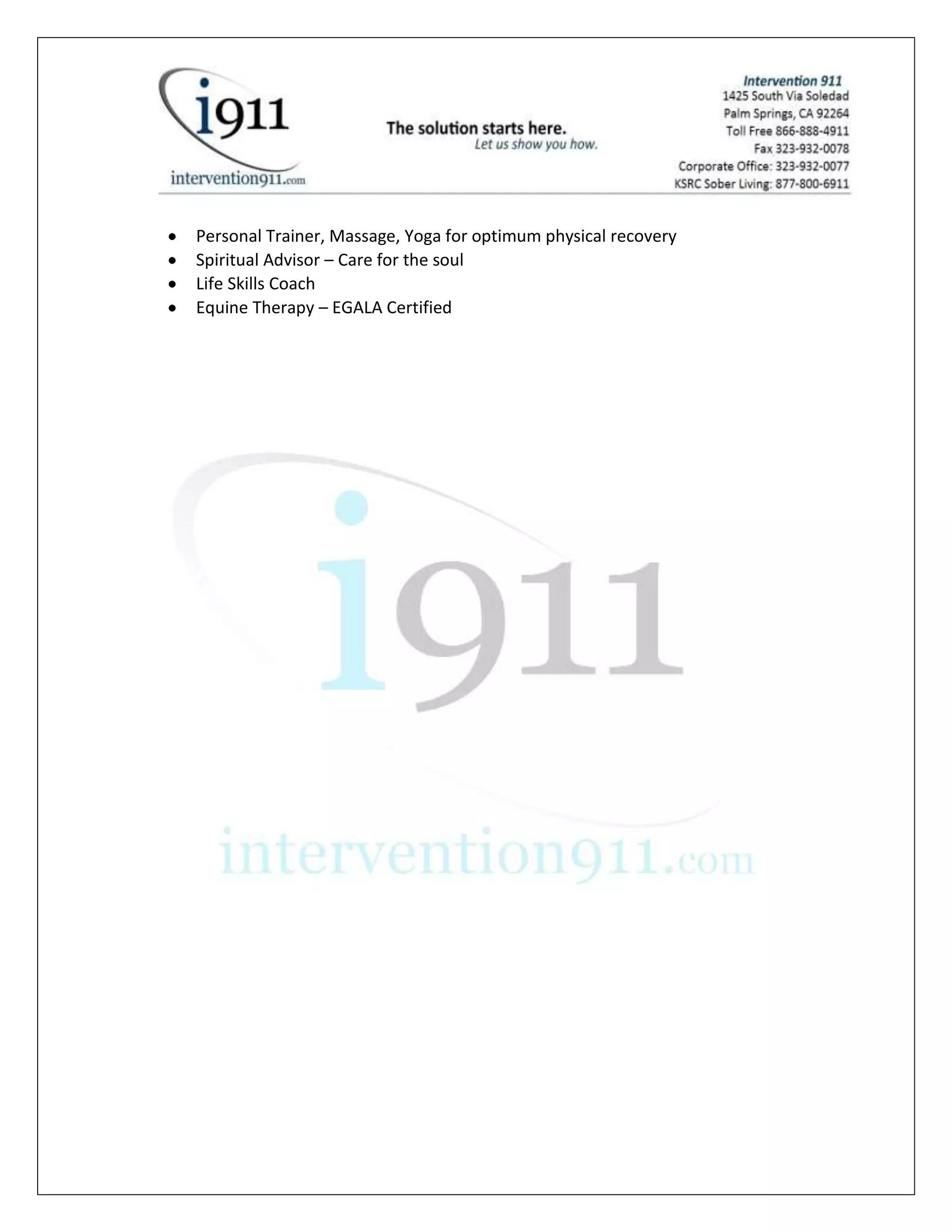 Interventions - A 5 Year Recovery Plan | DOCX