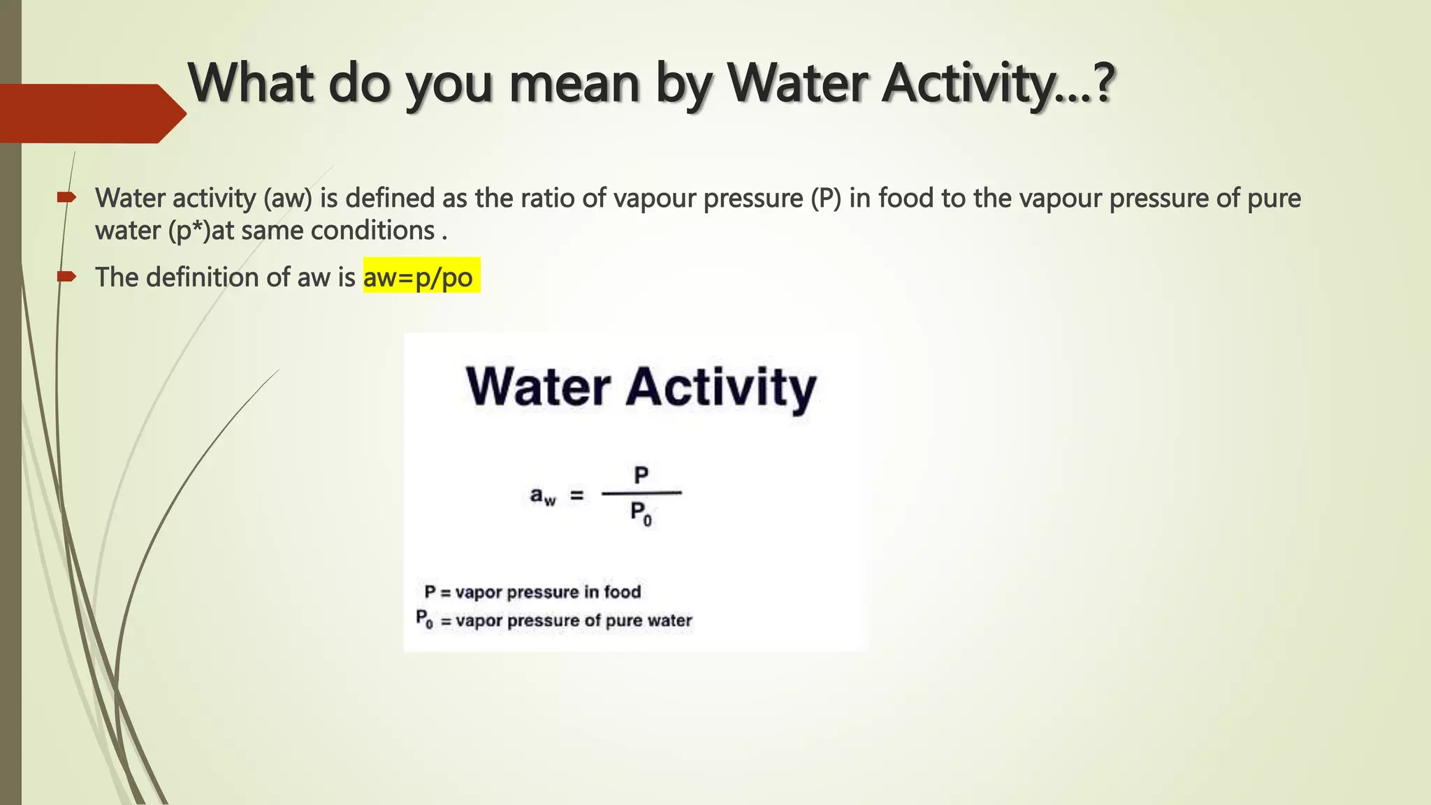 WATER ACTIVITY | PPTX