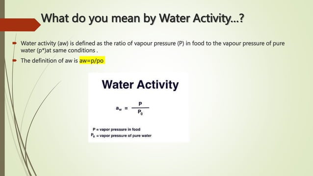 WATER ACTIVITY | PPTX
