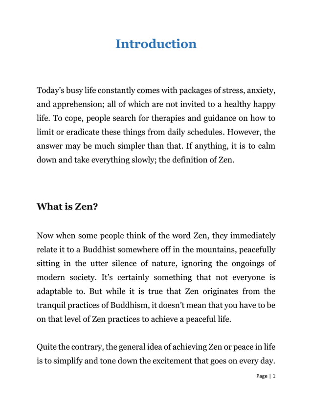 5 Zen Principles For A Better Life. | PDF