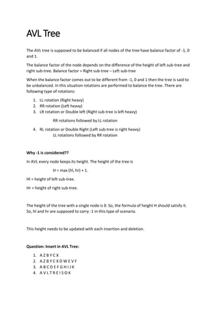 Avl excercise | PDF