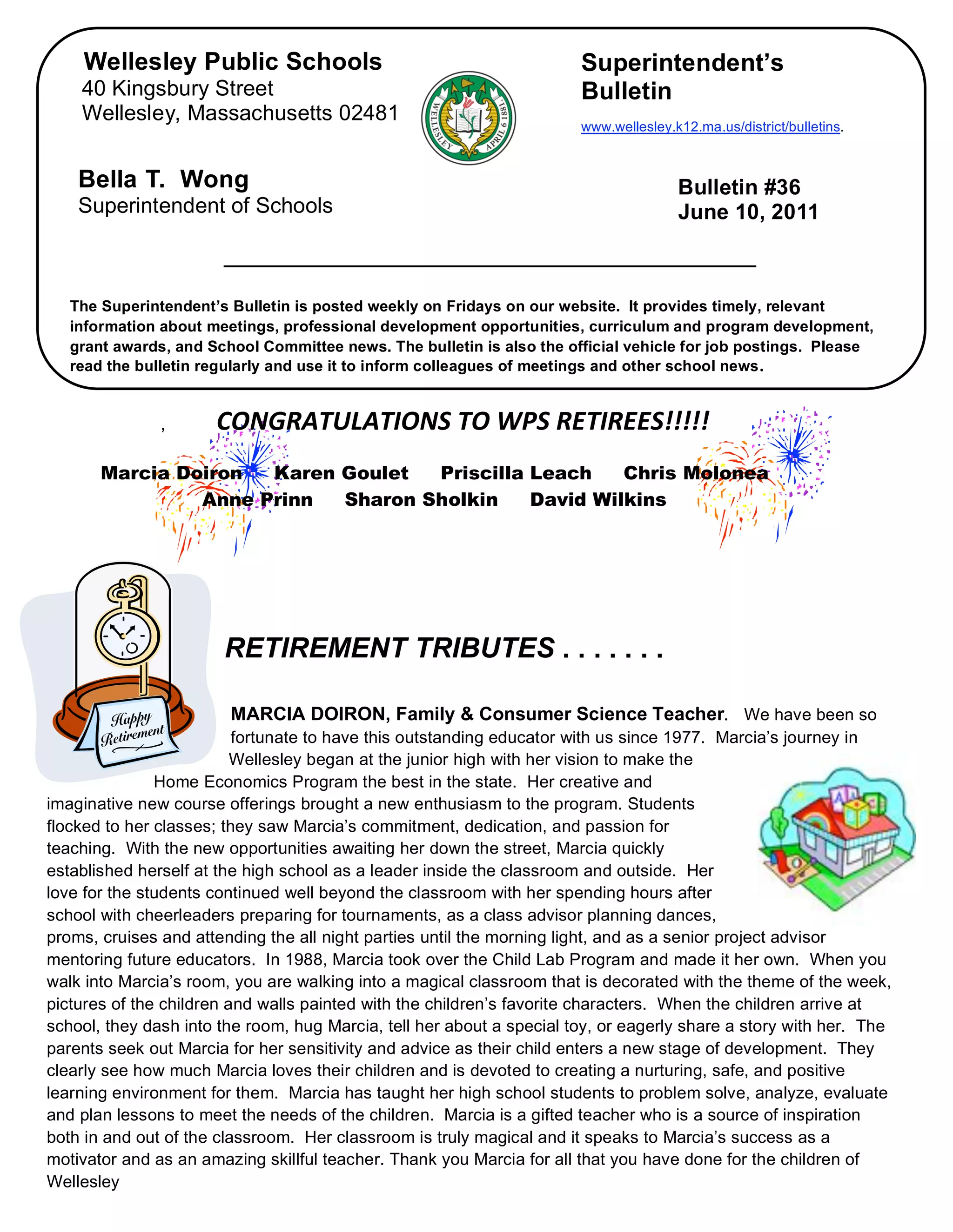 Superintendents' Bulletin 6-10-11 | PDF