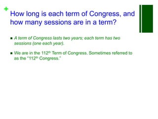 Organization of Congress & the General Assembly | PPTX