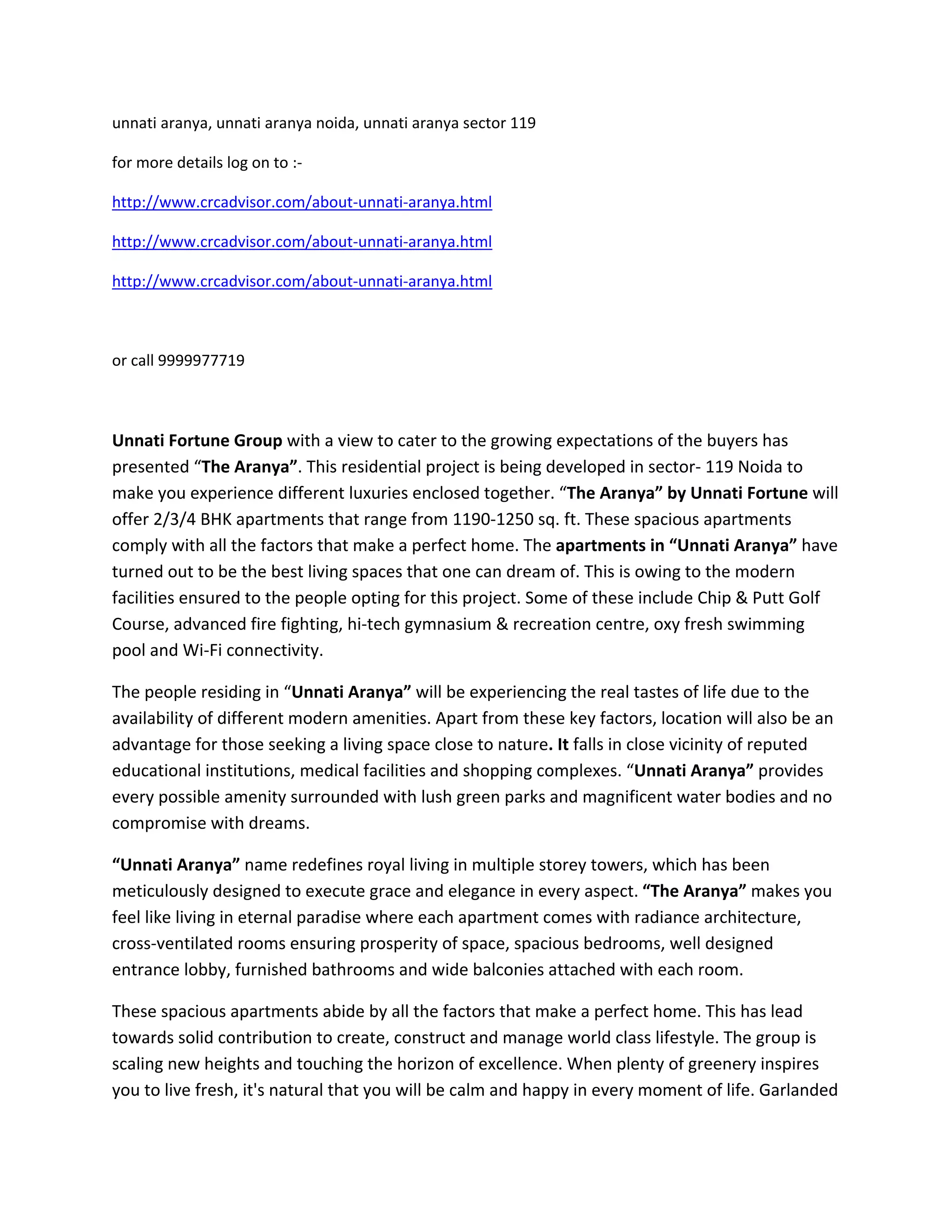 unnati aranya noida | PDF