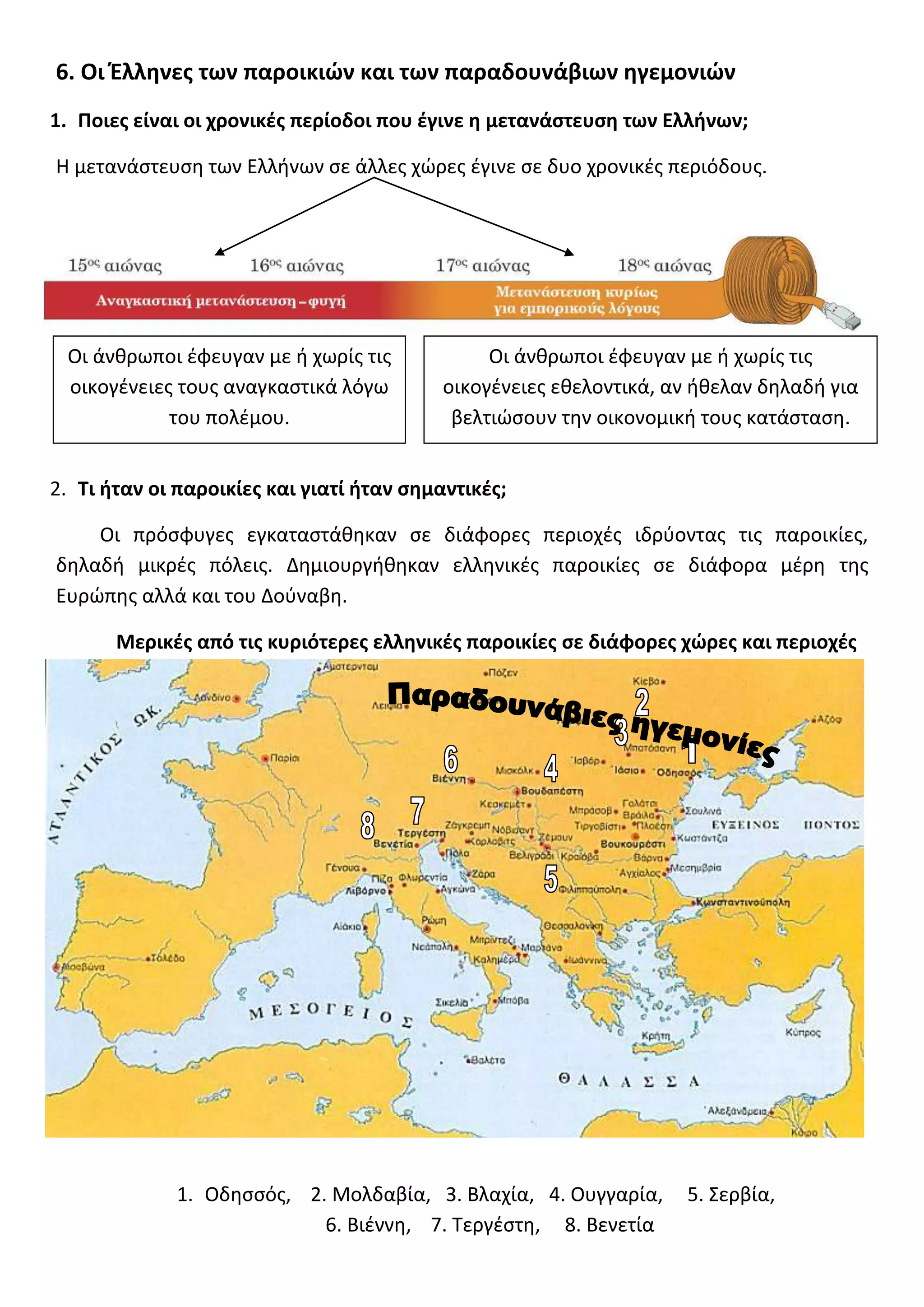6. οι Έλληνες των παροικιών και των παραδουνάβιων ηγεμονιών | DOCX