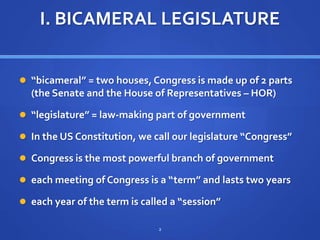 Congress: Organization and Powers (See description for updated versions ...