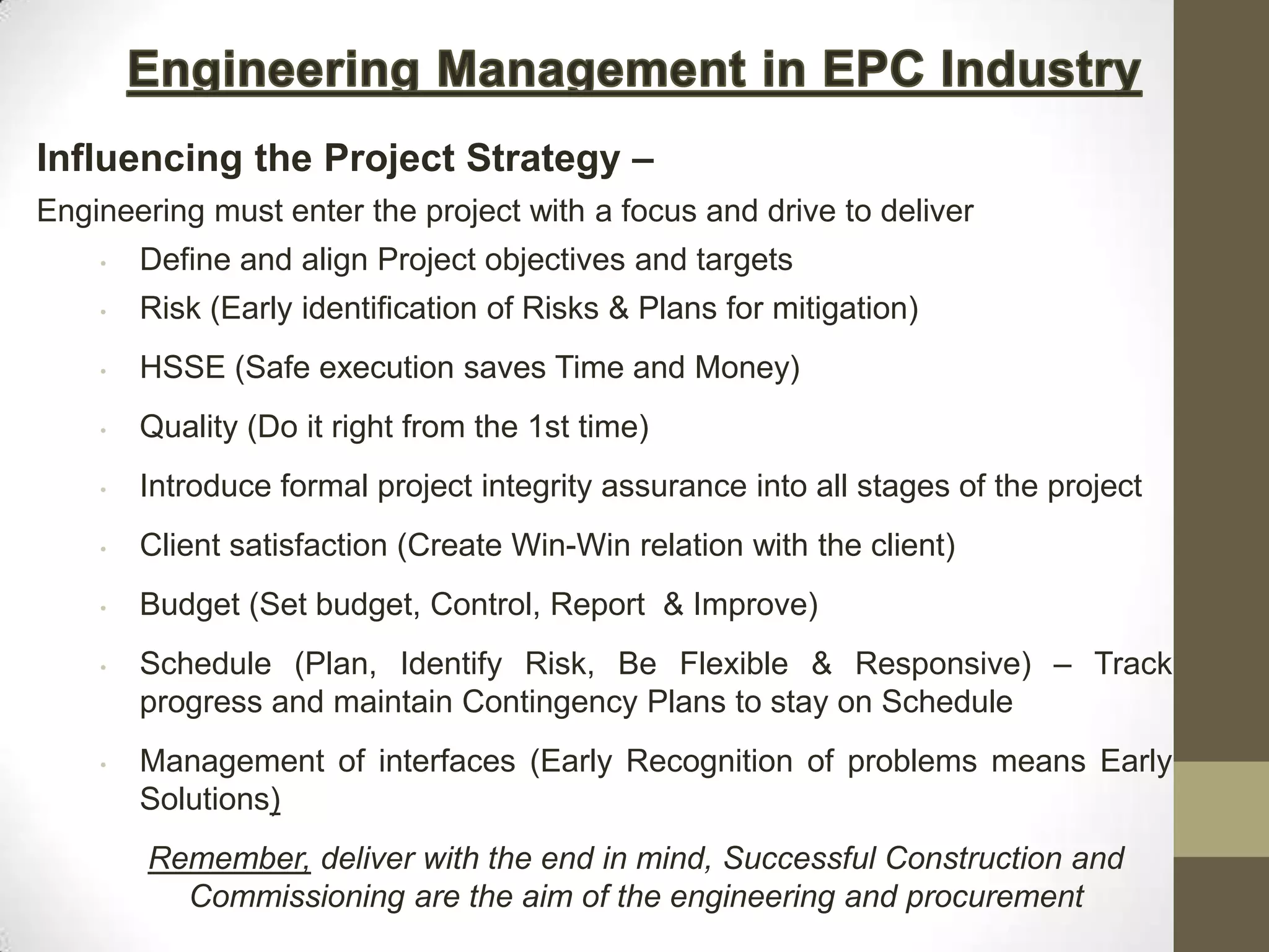 Effective Engineering Management in EPC Industry | PPTX