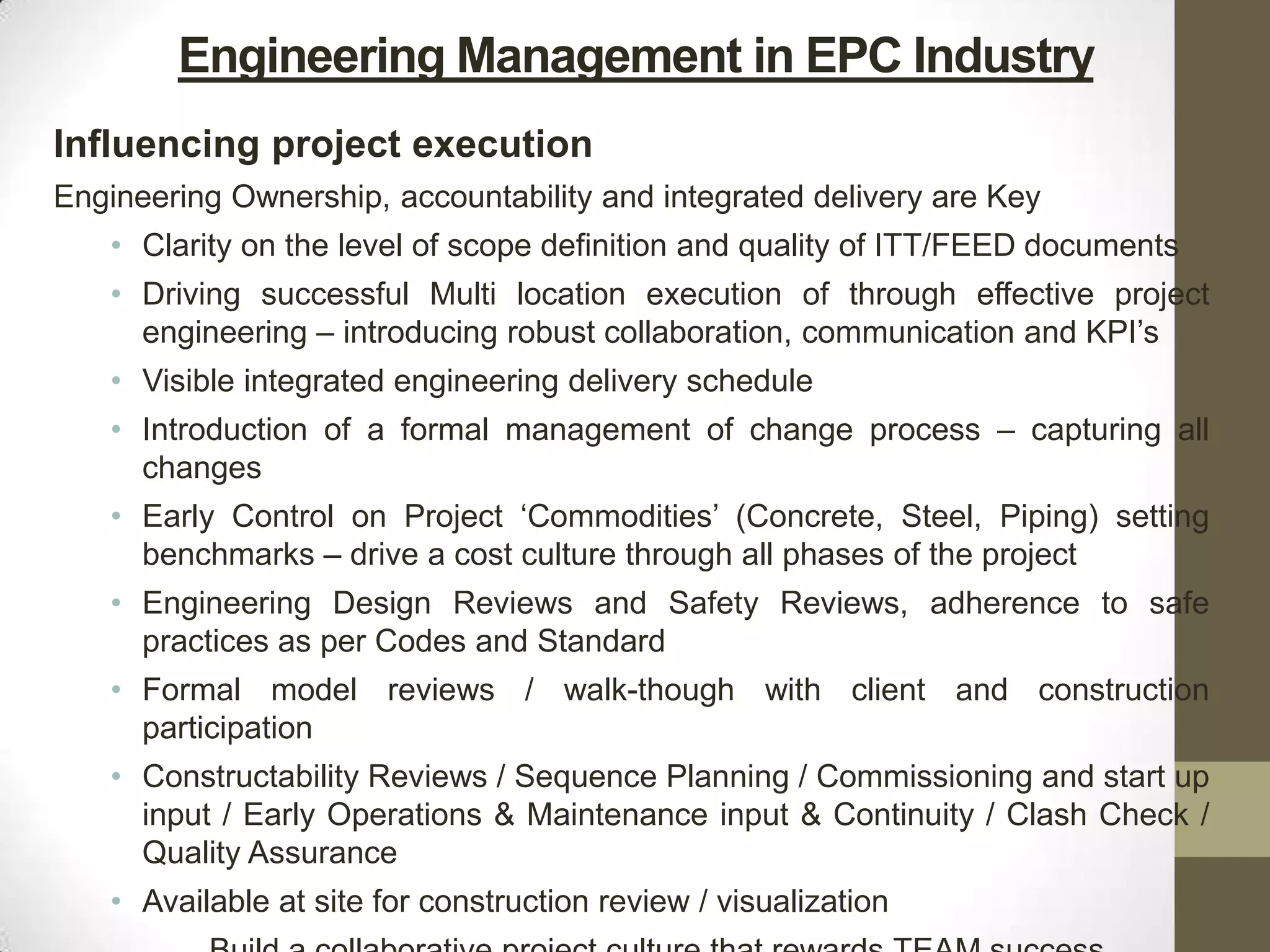 Effective Engineering Management in EPC Industry | PPTX