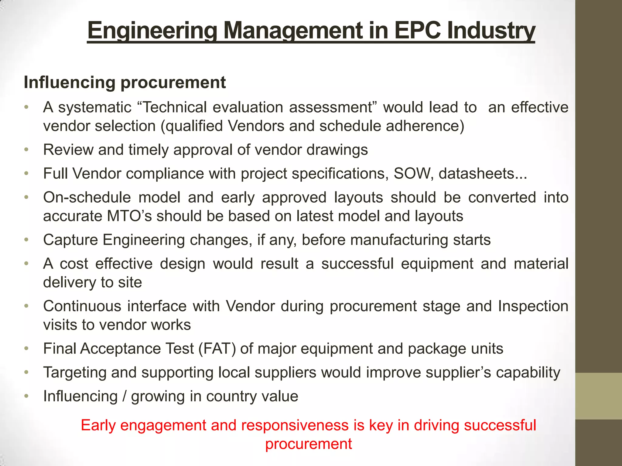 Effective Engineering Management in EPC Industry | PPTX