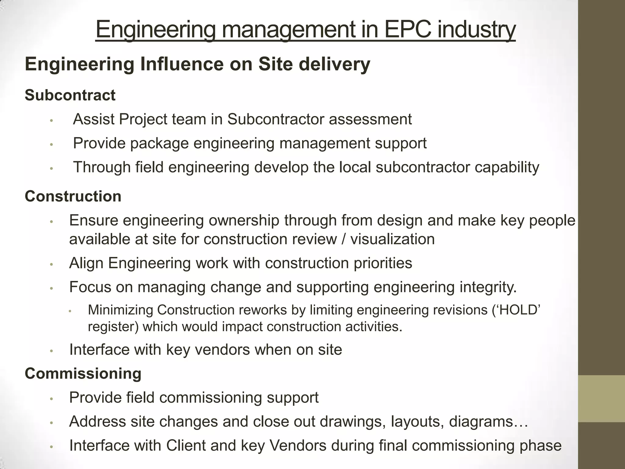 Effective Engineering Management in EPC Industry | PPTX