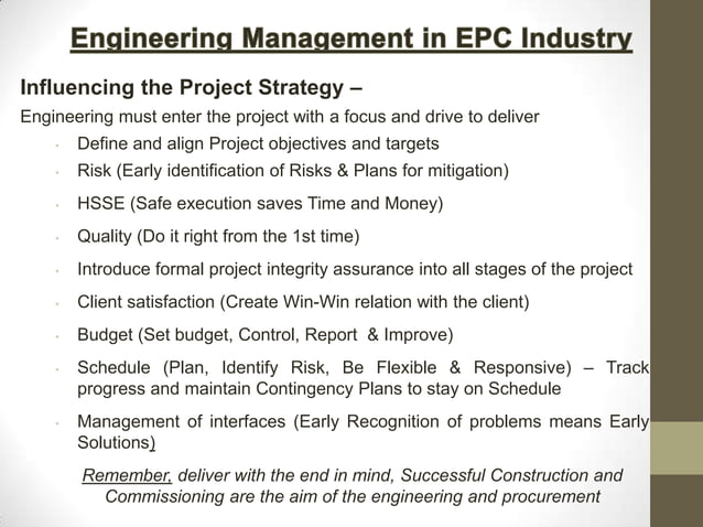 Effective Engineering Management in EPC Industry | PPTX | Civil ...