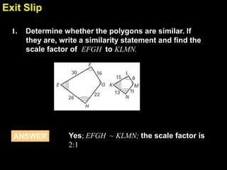 6.3 use similar polygons | PPTX