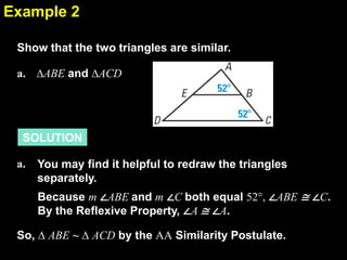 6.4 prove triangles similar by aa | PPTX