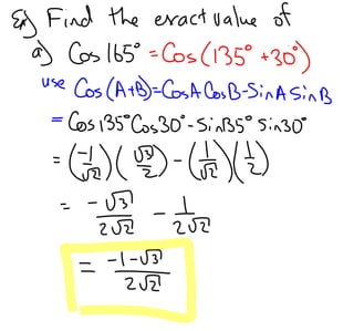 6.2 sum, difference, and double angle identities | PPTX