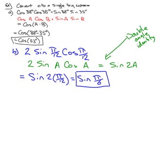 6.2 sum, difference, and double angle identities | PPTX