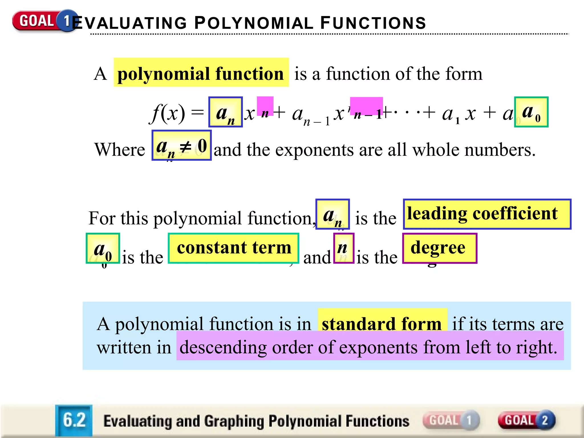 Evaluating and Graphing Polynomial Functions | PPT | Science