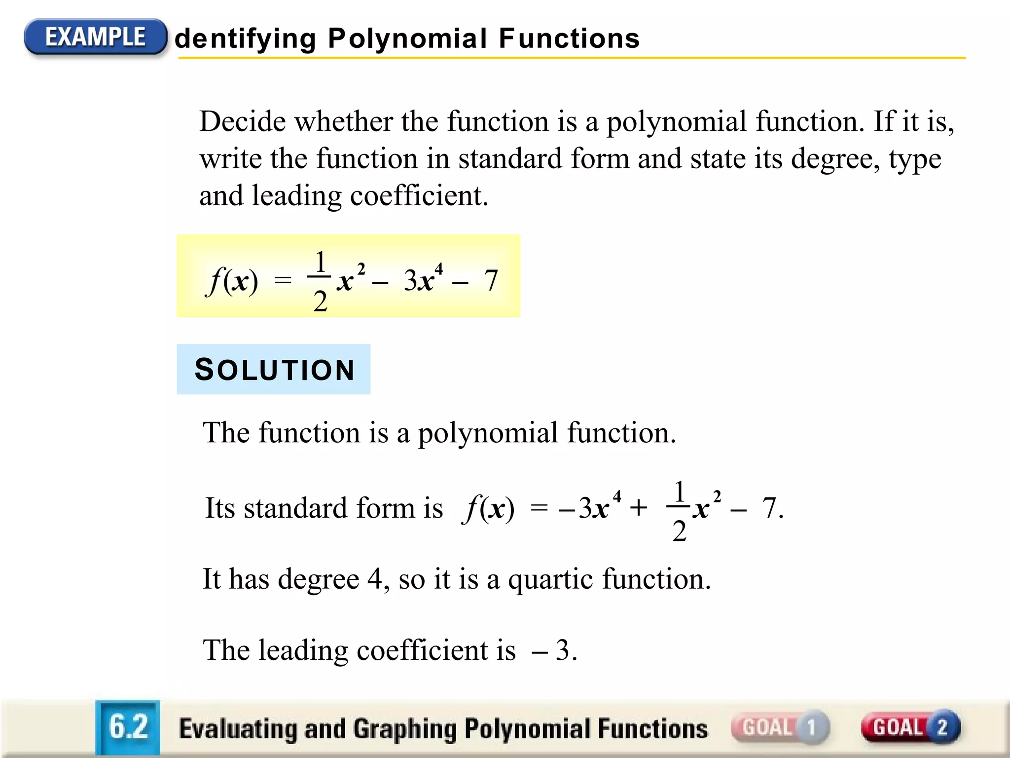 Evaluating and Graphing Polynomial Functions | PPT