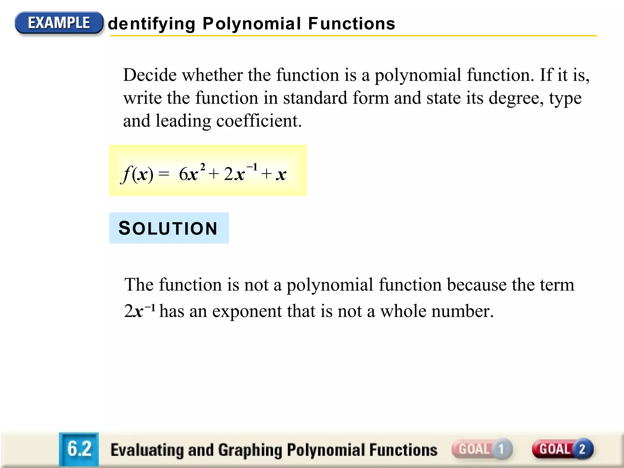 Evaluating and Graphing Polynomial Functions | PPT | Science