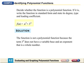 Evaluating and Graphing Polynomial Functions | PPT