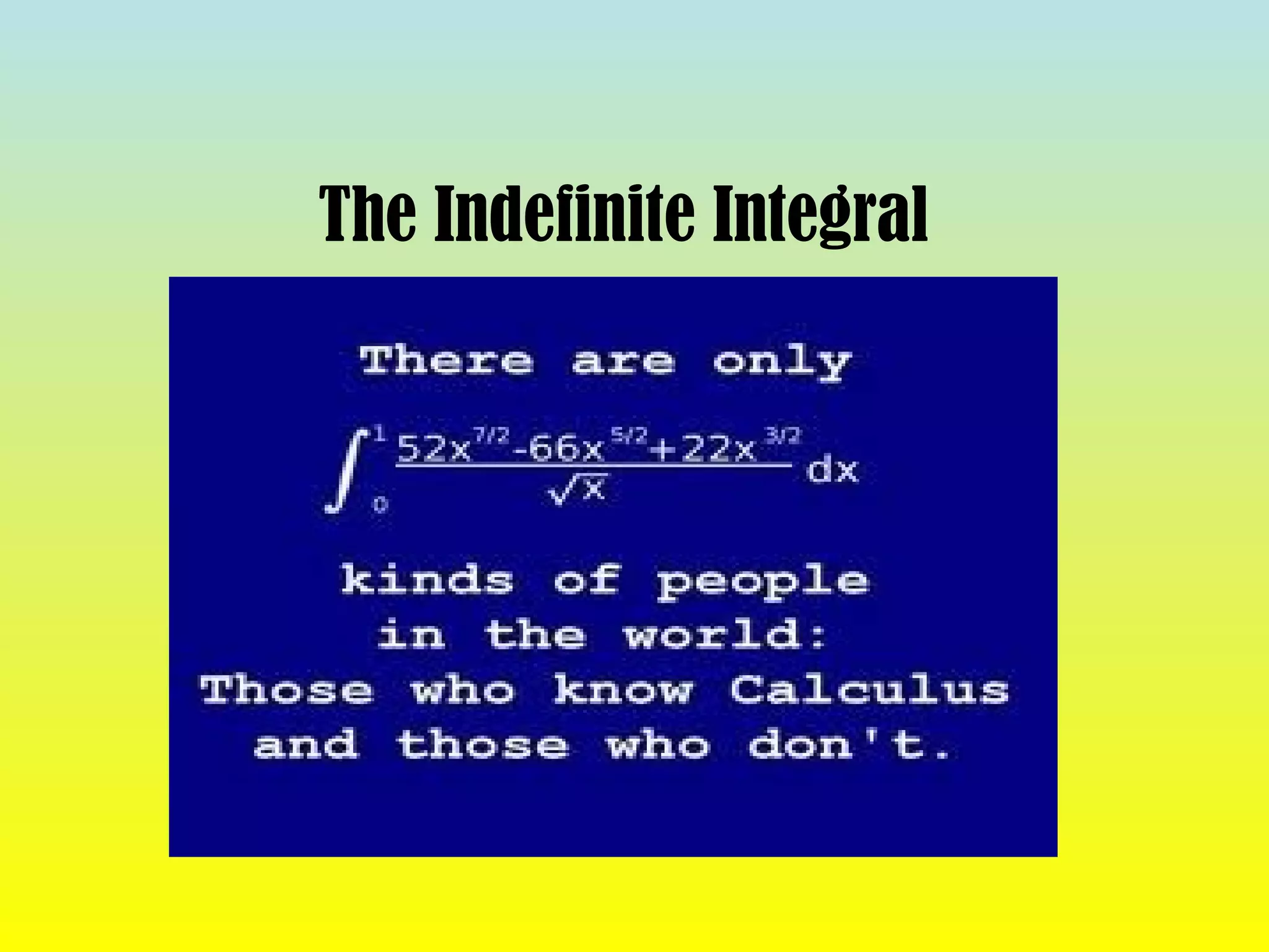 6.2 the indefinite integral | PPT