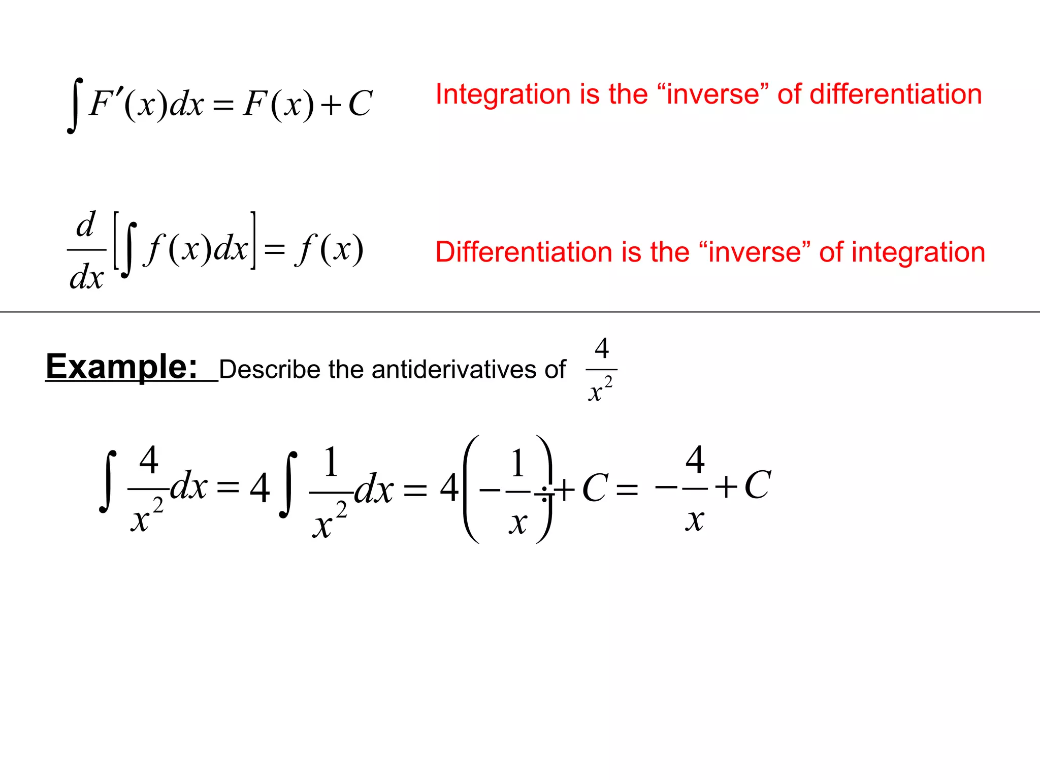 6.2 the indefinite integral | PPT