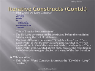 VB Script Overview | PPT | Web Development | Internet