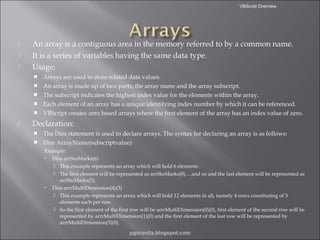 VB Script Overview | PPT | Web Development | Internet