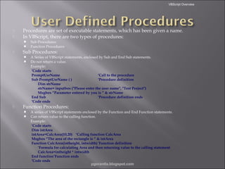 VB Script Overview | PPT | Web Development | Internet