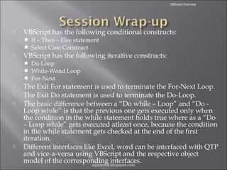 VB Script Overview | PPT | Web Development | Internet