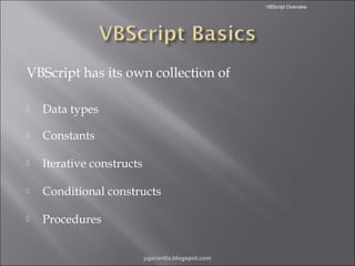 VB Script Overview | PPT
